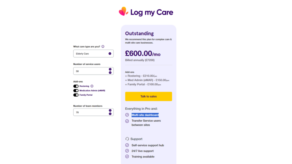 Care Control VS Log My Care - Care Control Systems
